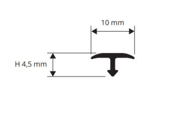 Profil/Prag de trecere T / prag usi interior 10mm pentru parchet sau g ...